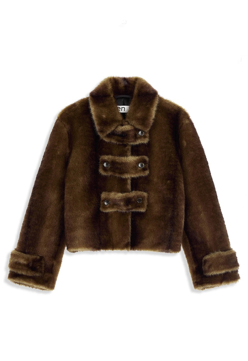 OPEN YY FAUX FUR TAB TOGGLE JACKET, BROWN – SeoulSeoul