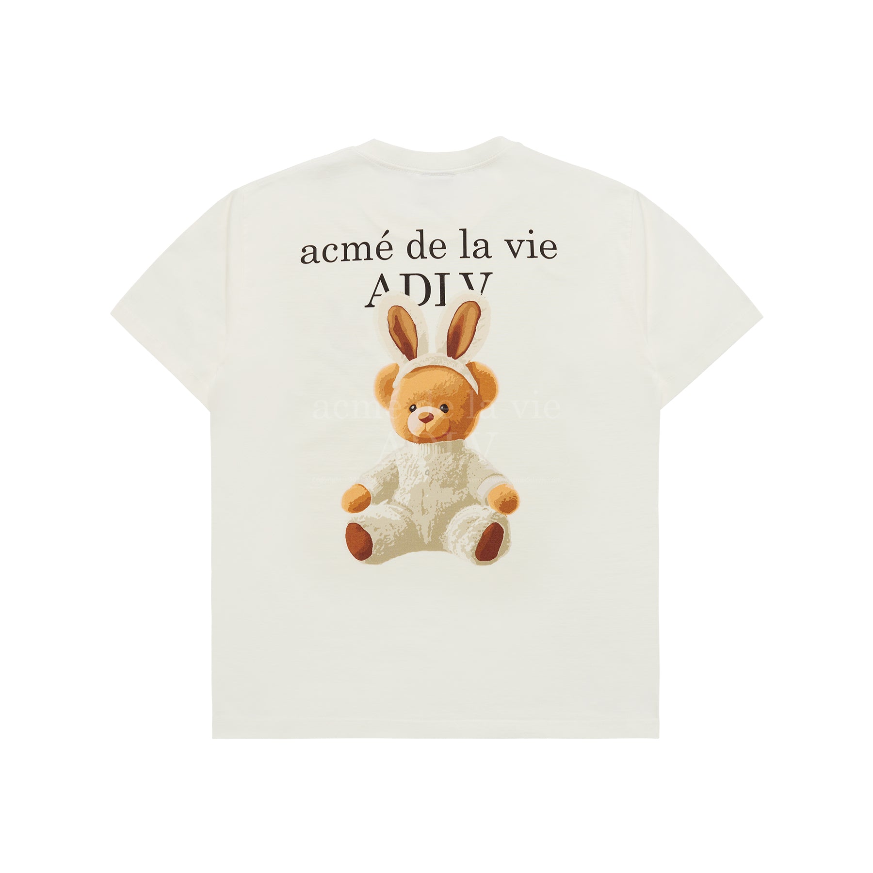 acmé de la vie ADLV RABBIT BEAR DOLL LOGO SHORT SLEEVE T-SHIRT CREAM ...