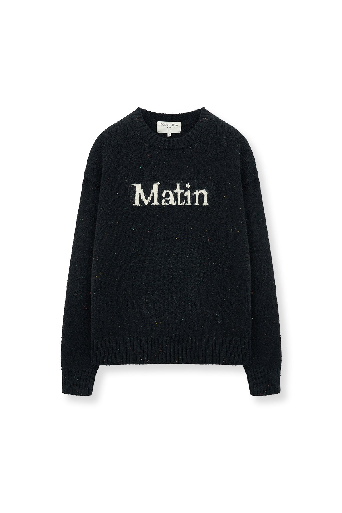 MATIN KIM MATIN MIXED YARN KNIT PULLOVER IN DARK NAVY – SeoulSeoul