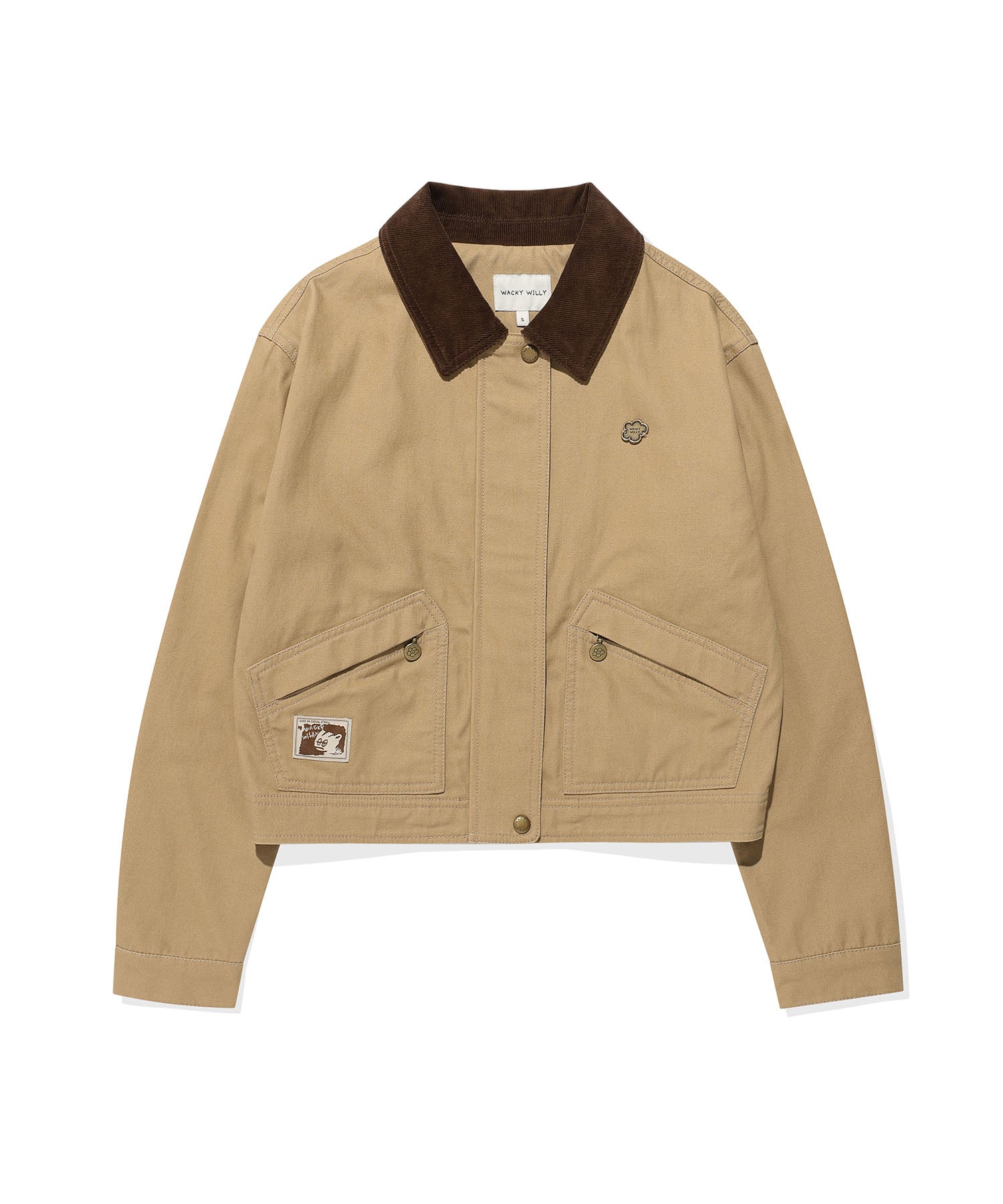 [Gisele's Wear] Collar Color Washing Cotton Jacket Beige – SeoulSeoul