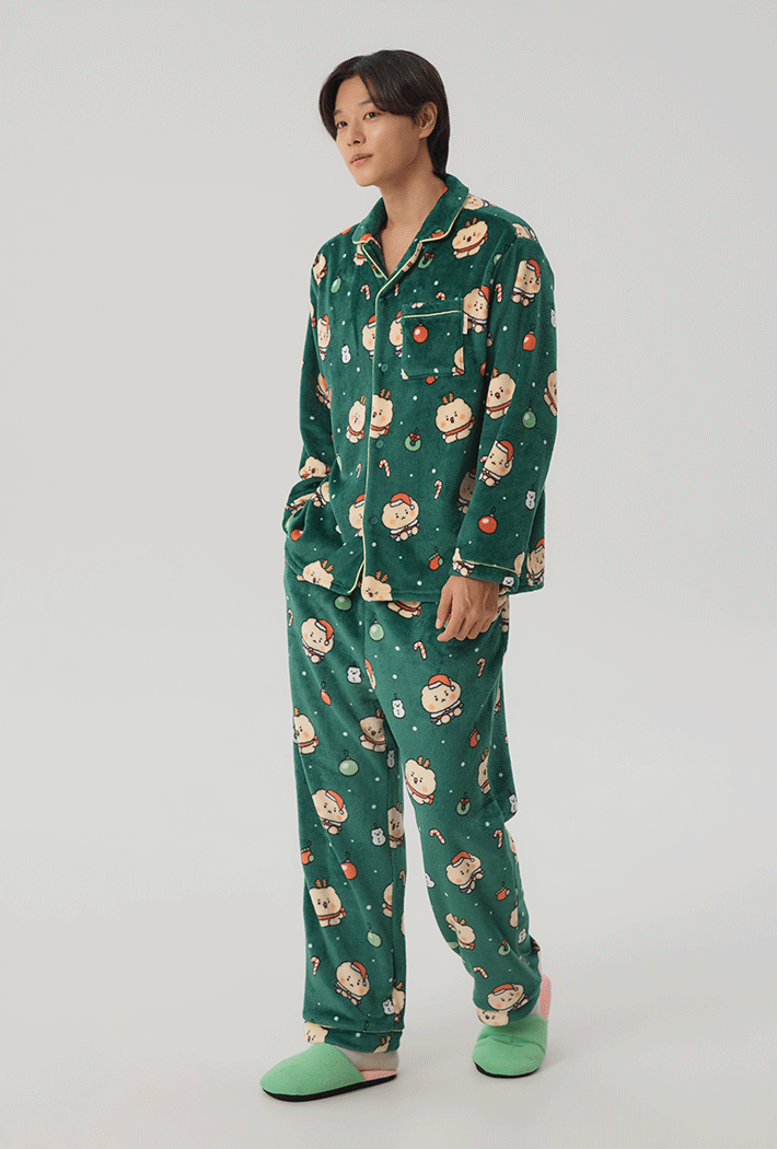 SPAO x Yurang Long Sleeve Sleep Pajamas GREEN – SeoulSeoul