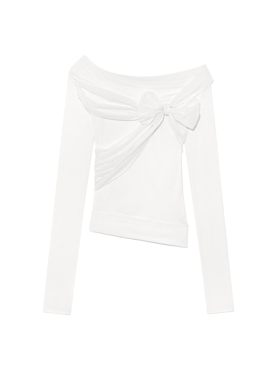 GLOWNY LOREN BOW LONG SLEEVE (WHITE) – SeoulSeoul