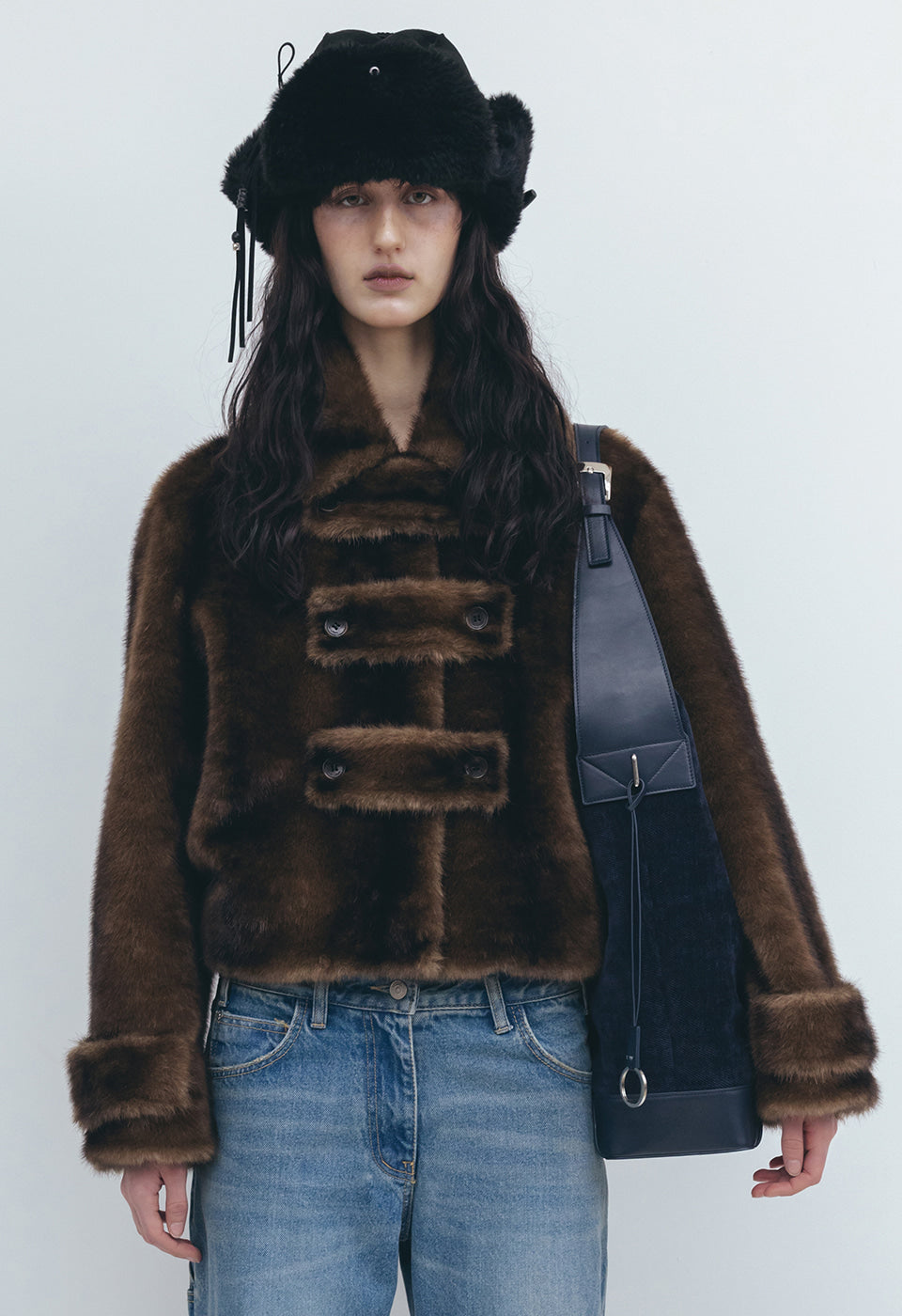 OPEN YY FAUX FUR TAB TOGGLE JACKET, BROWN – SeoulSeoul