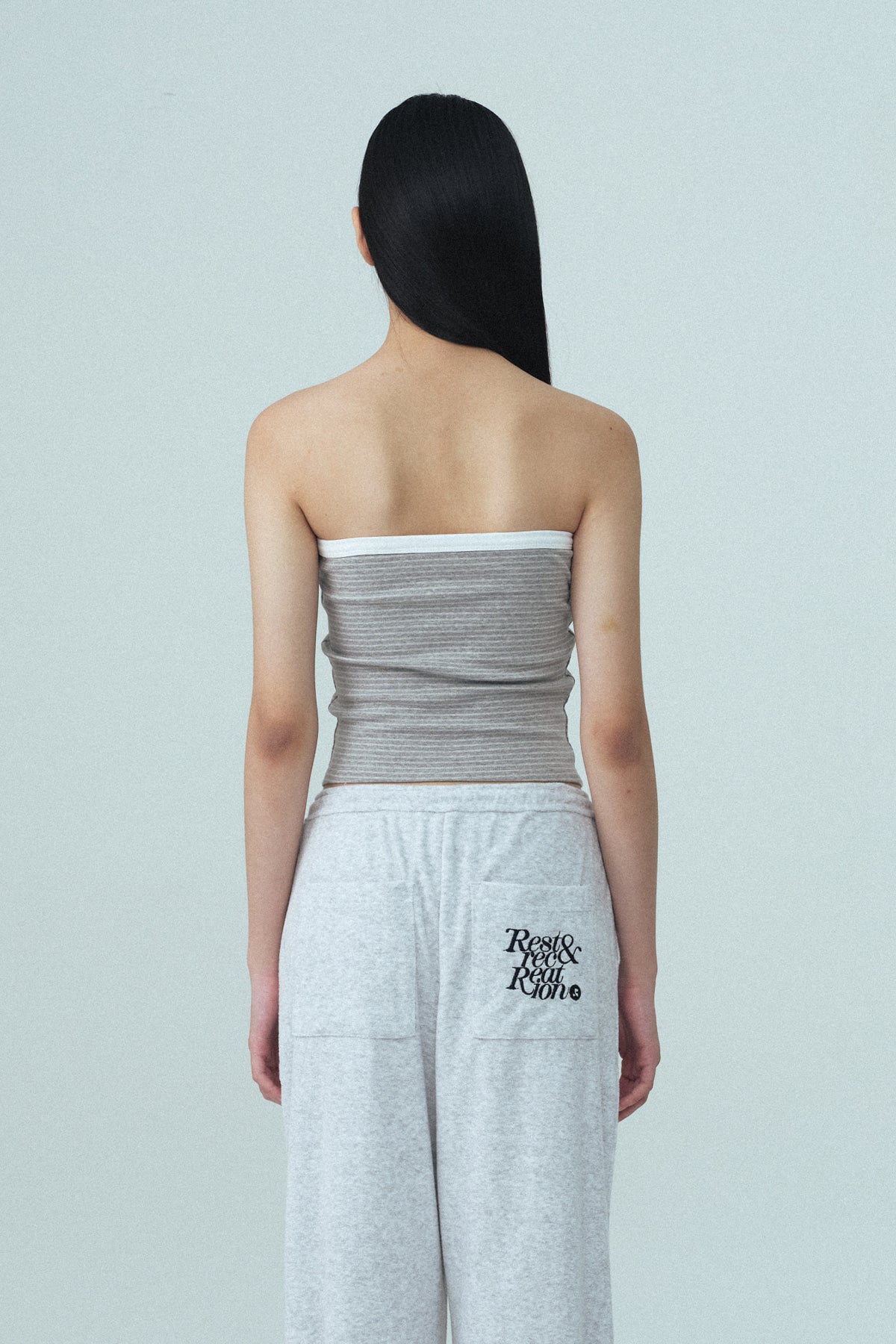 STRIPE TUBE TOP - LIGHT GREY – SeoulSeoul