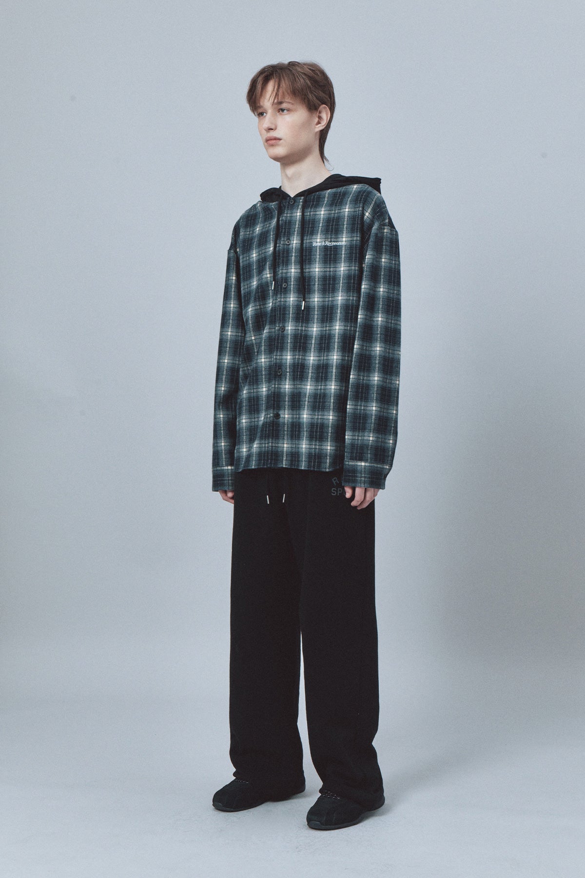 CHECK HOOD SHIRTS - NAVY – SeoulSeoul